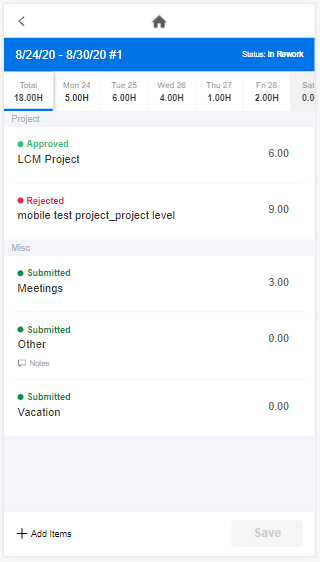 Create and submit time sheets