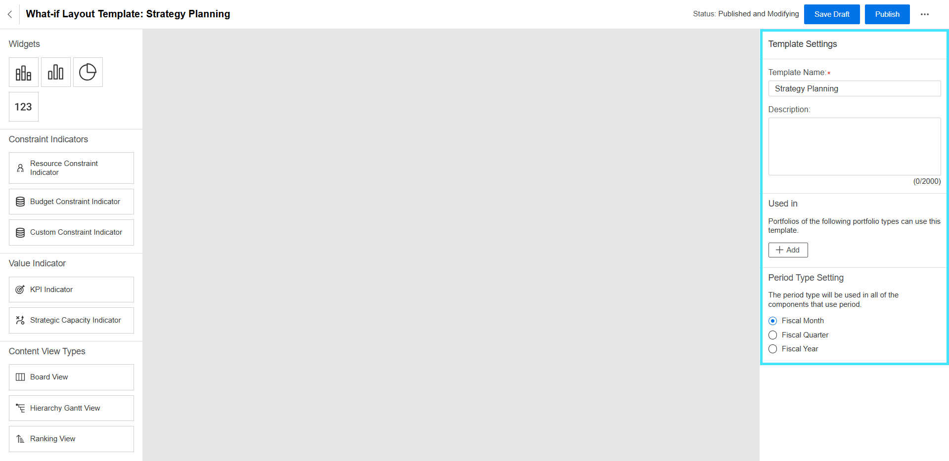 Define what-if layout templates