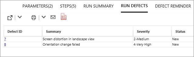 Run Results view