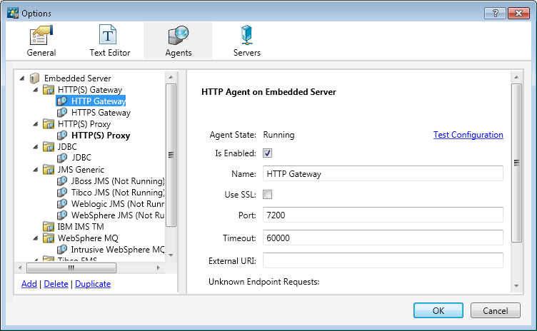 HTTP/HTTPS Gateway agent settings