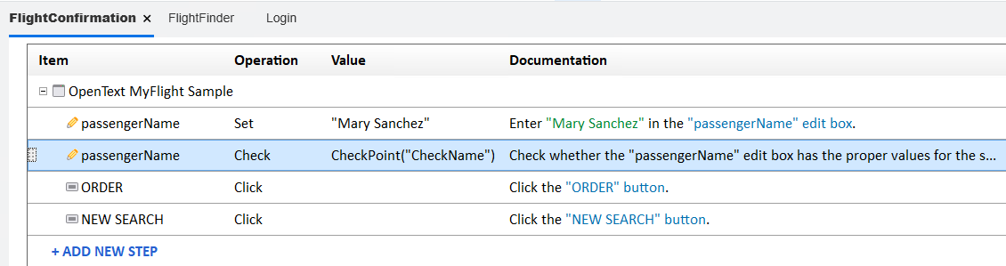 Test a GUI application with checkpoints