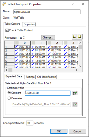 Test a GUI application with checkpoints